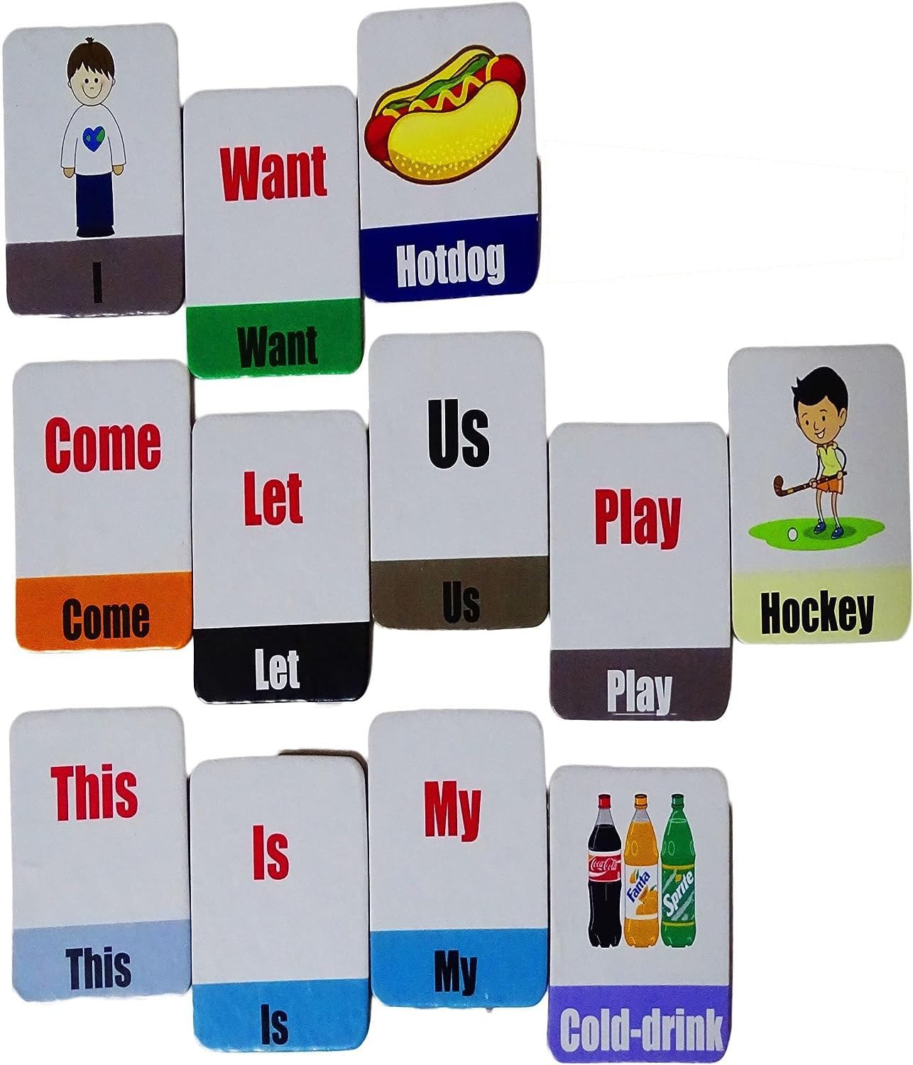 Buy Poksi ® English Sentence Maker- Set of 96 Flash Cards Suitable for ...