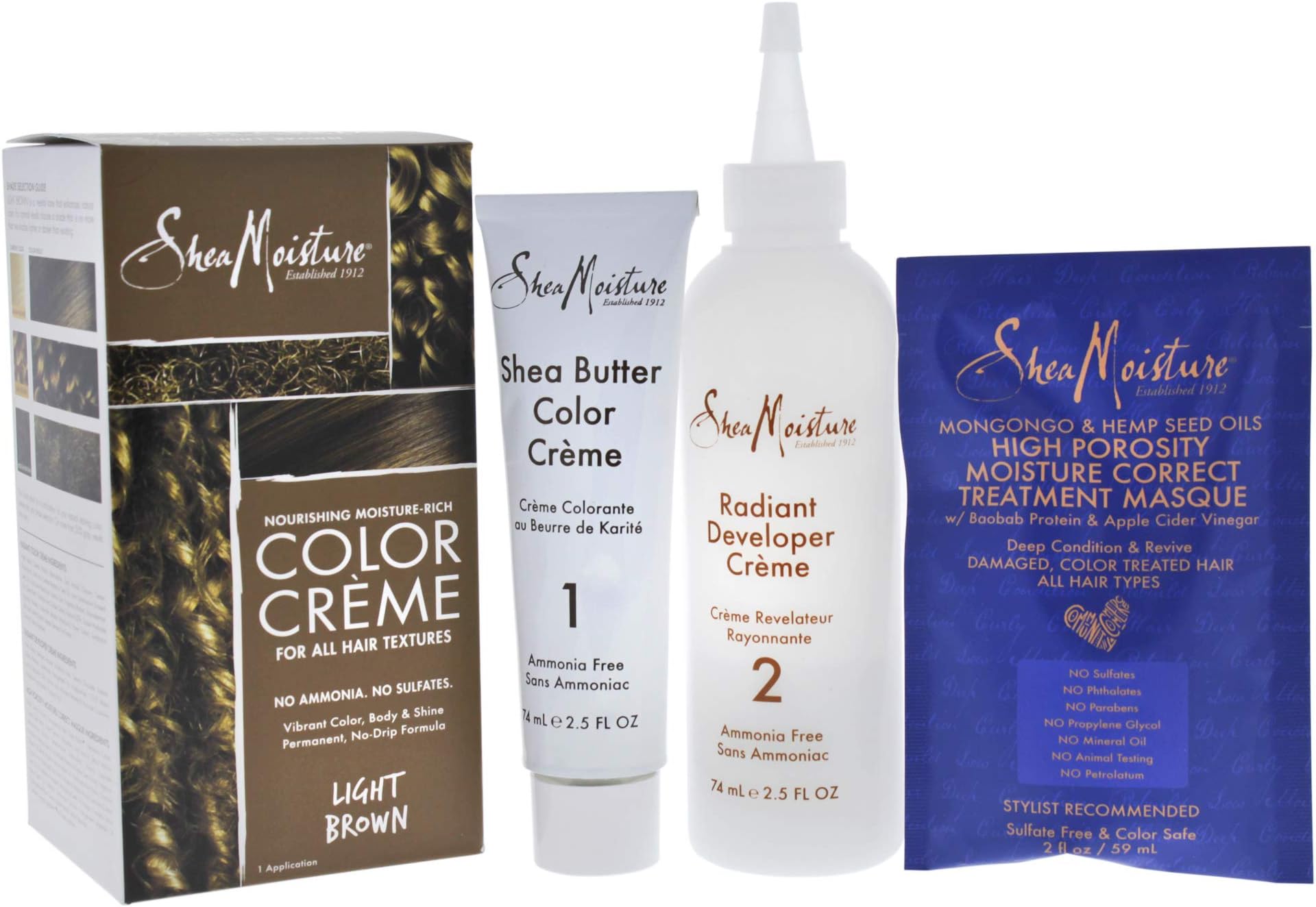 Amazon.com : Shea Moisture Nourishing Hair Color Kit, Light Browm ...