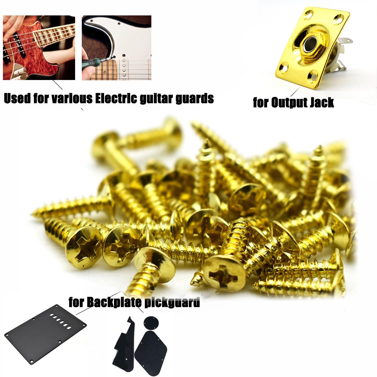 Snapklik.com : 3MM Electric Guitar Bass Pickguard Screws Pick Guards ...