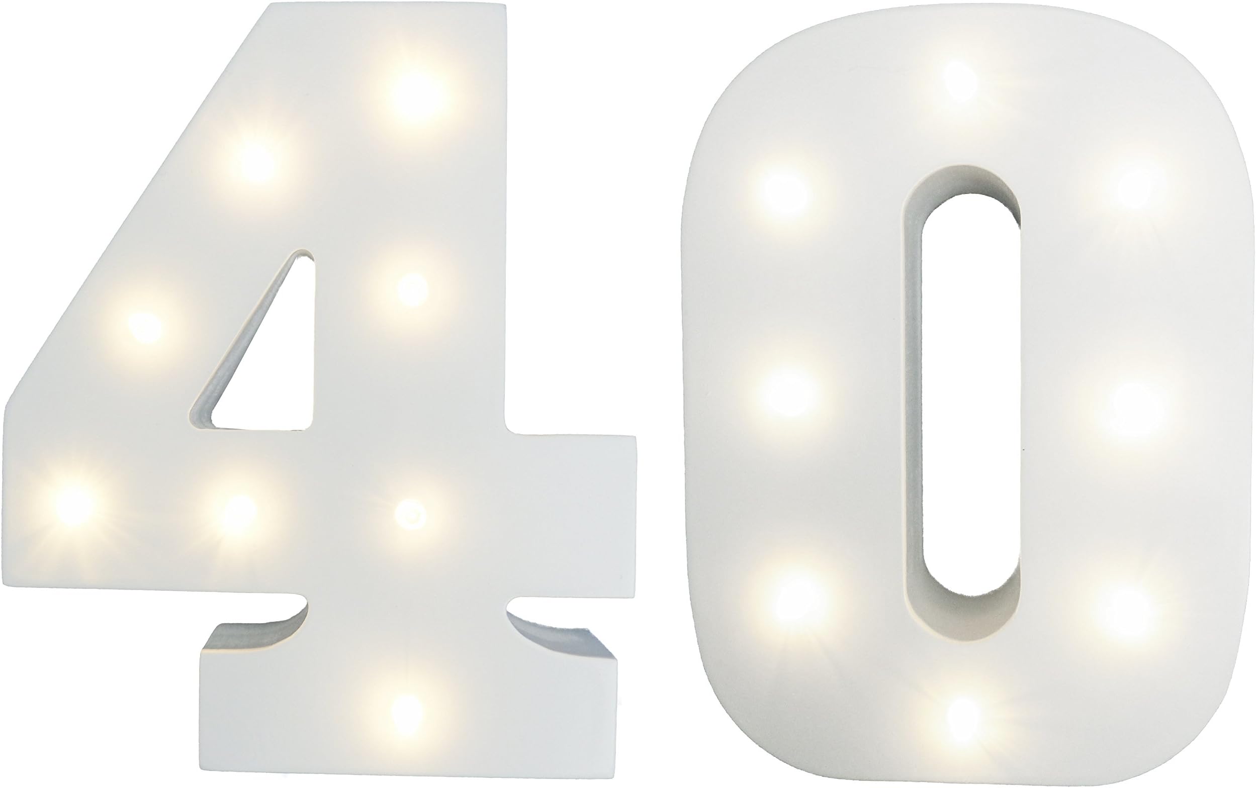 Peace & Thyme Set of Light-Up Numbers - Number 40 - Age 40 - HEIGHT ...