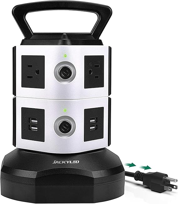 Amazon.com: Power Strip Tower Surge Protector, JACKYLED 6.5ft ...