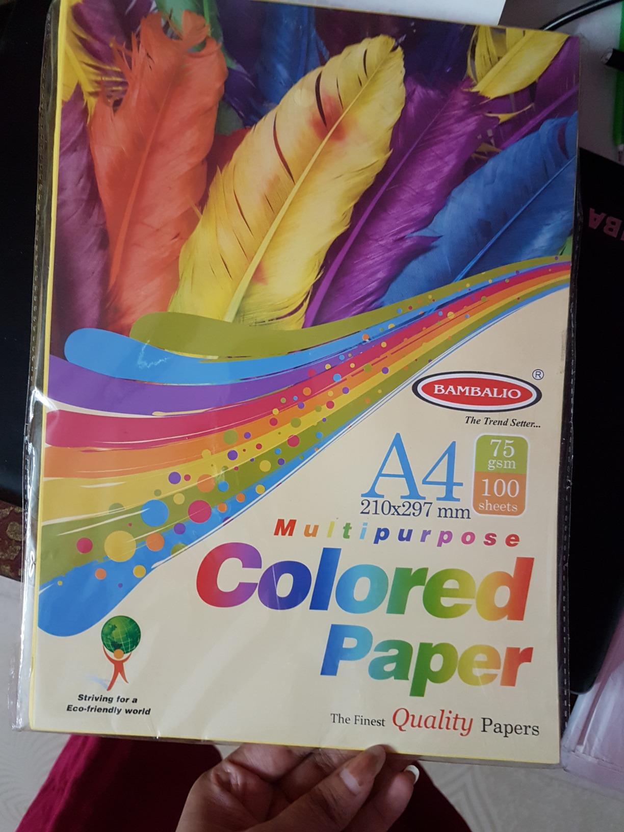 Bambalio BSC-100 Colour Paper- Pack of 200 Sheets Smooth Finish 75 gsm ...