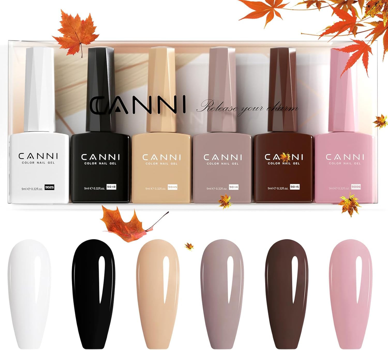 CANNI Vernis à Ongles Gel Semi Permanent 6 Couleur Vernis à Ongles Gel UV Gel Nail Polish blanc ...