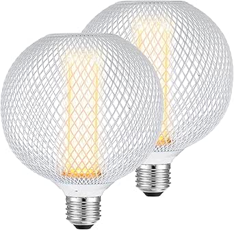 Tujoe 2 Pcs Edison Decorative Light Bulb Metal Cage Light Bulbs Vintage ...