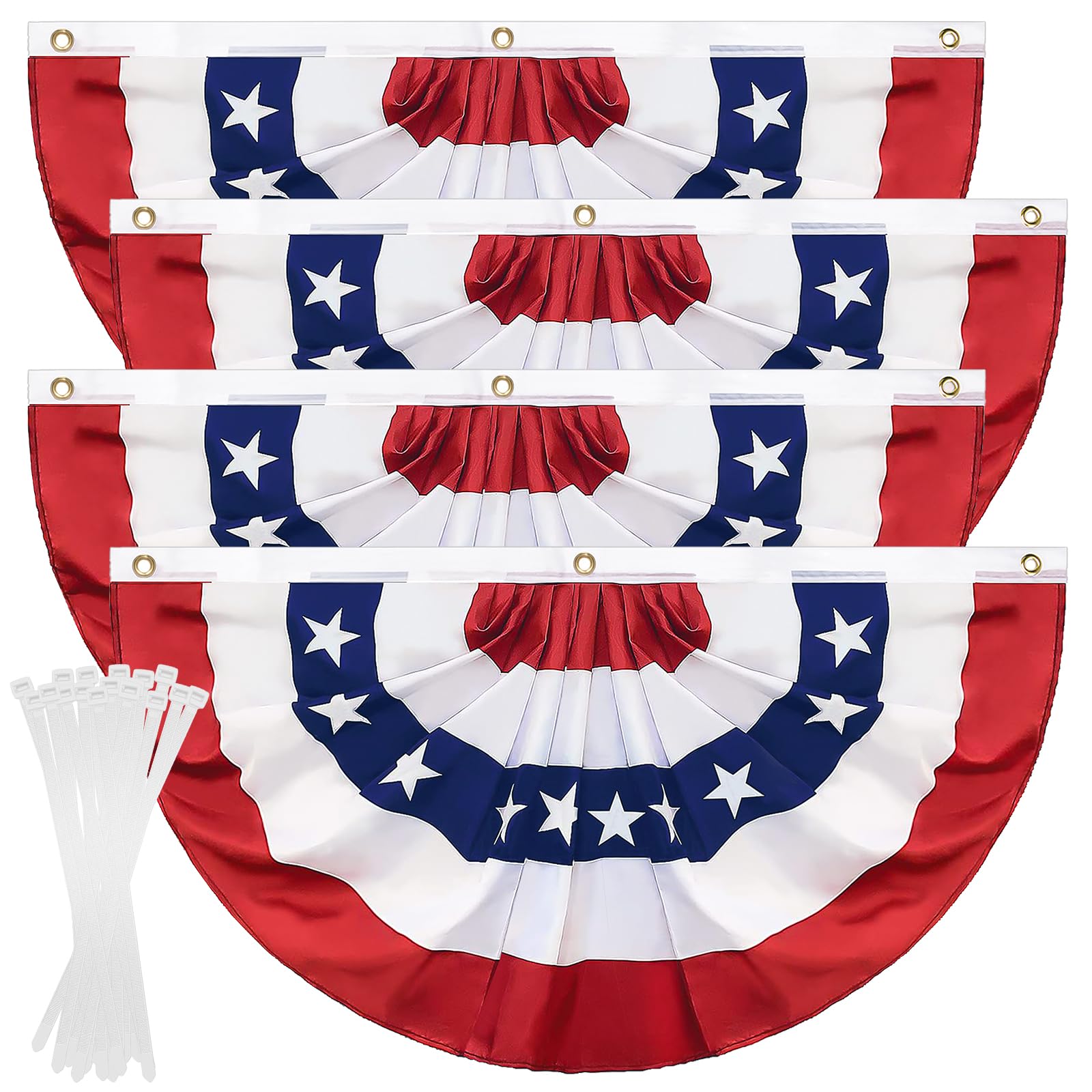 Amazon.com : 4 Pack 2 X 4FT American Flags Bunting, USA Pleated Fan ...
