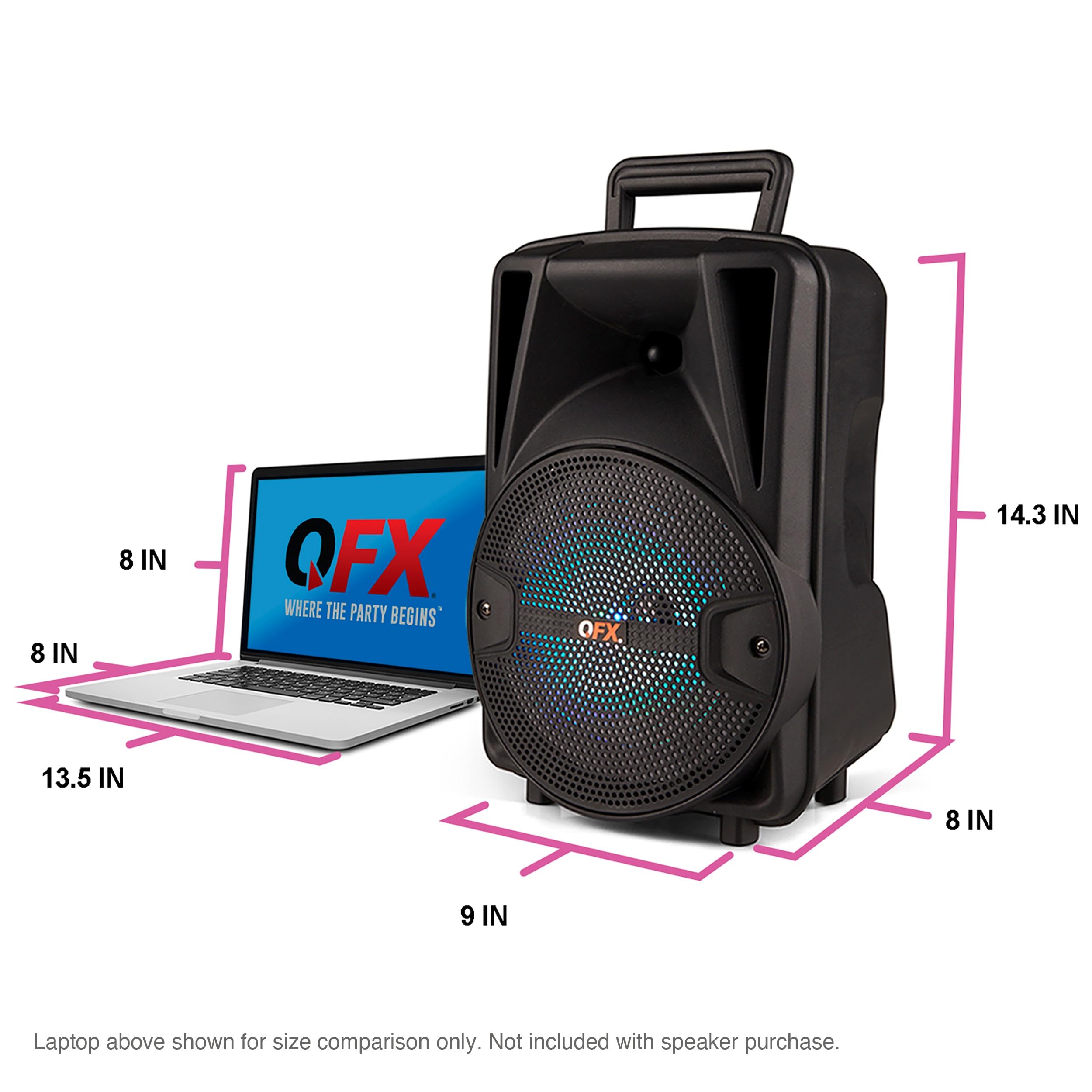 Snapklik.com : QFX PBX-800TWS 8-Inch TWS Bluetooth Stereo PA System