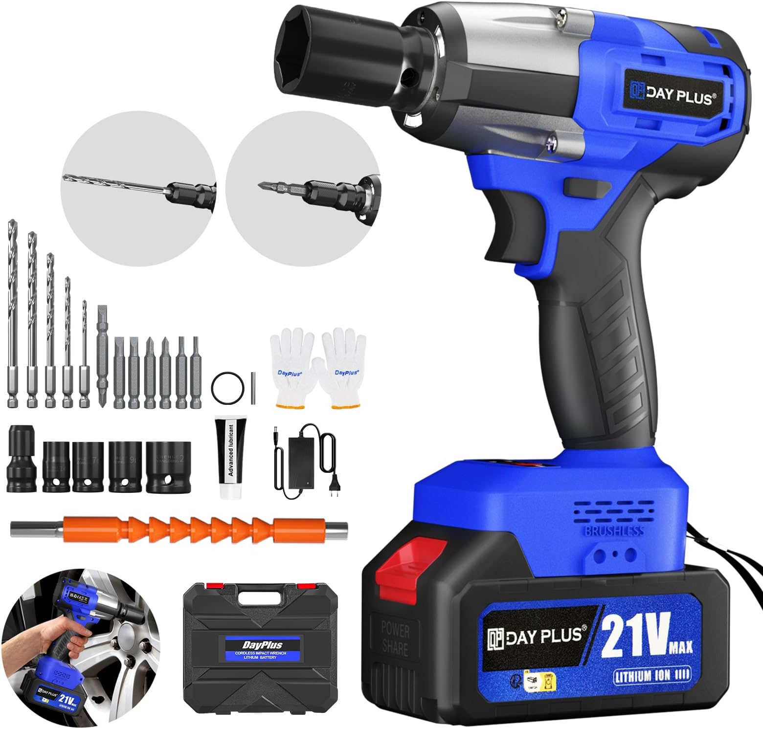 Yiyai 𝗡𝗲𝘂 Bürstenloser Akku Schlagschrauber, 3 in 1 21V Elektrischer ...