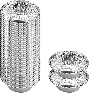 Rumyve100pcs Aluminum Foil Tray Muffin Case,Mini Tart Case Small ...