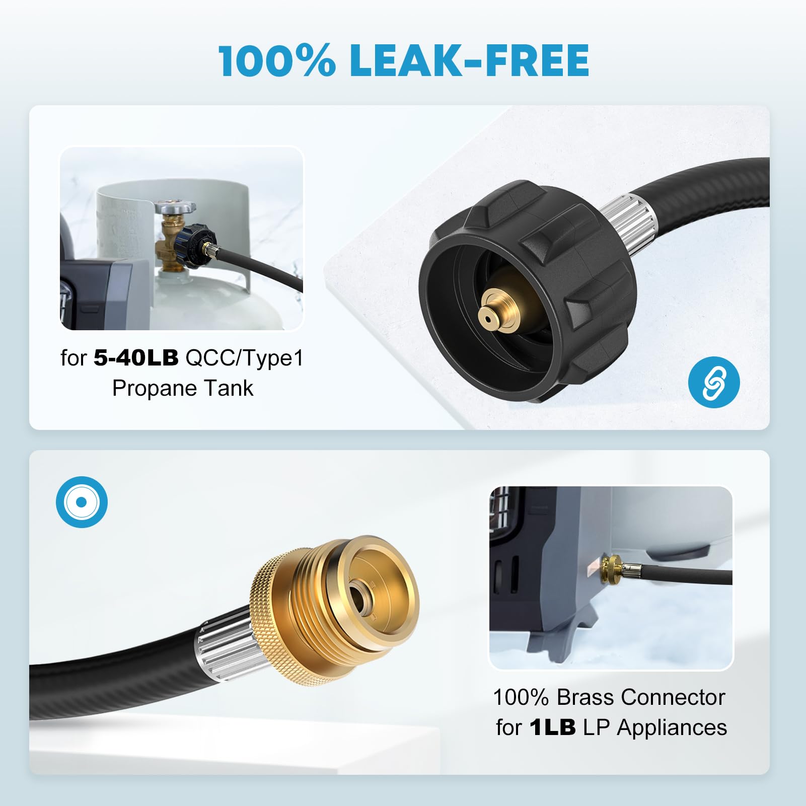 Snapklik.com : 6FT Propane Hose Adapter 1lb To 20lb, Propane Tank Hose ...