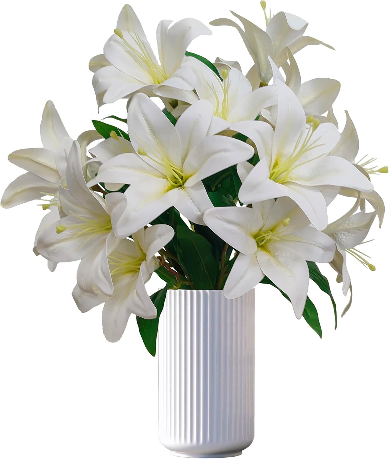 Amazon.com: Artificial White Lilies Flowers,10Pcs Faux Lily Flower,20 ...