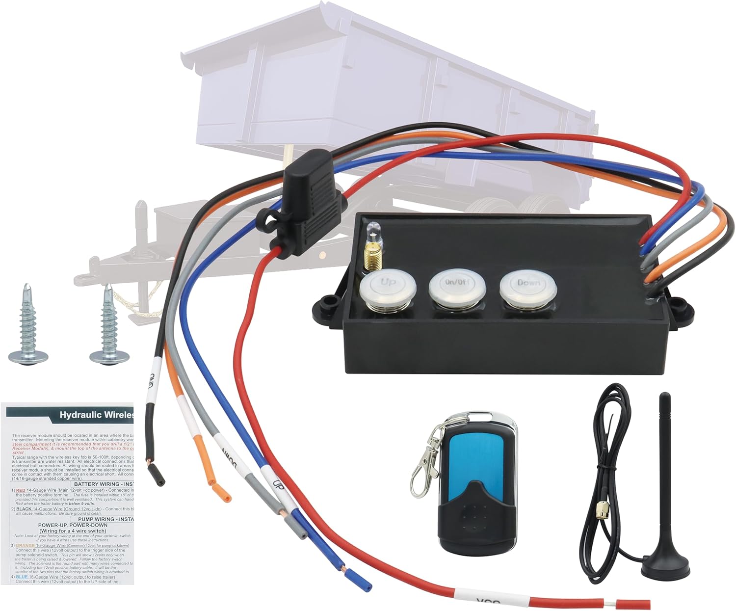 Amazon.com: G3-H01 Wireless Dump Trailer Remote Control Kit, fit for 12 ...