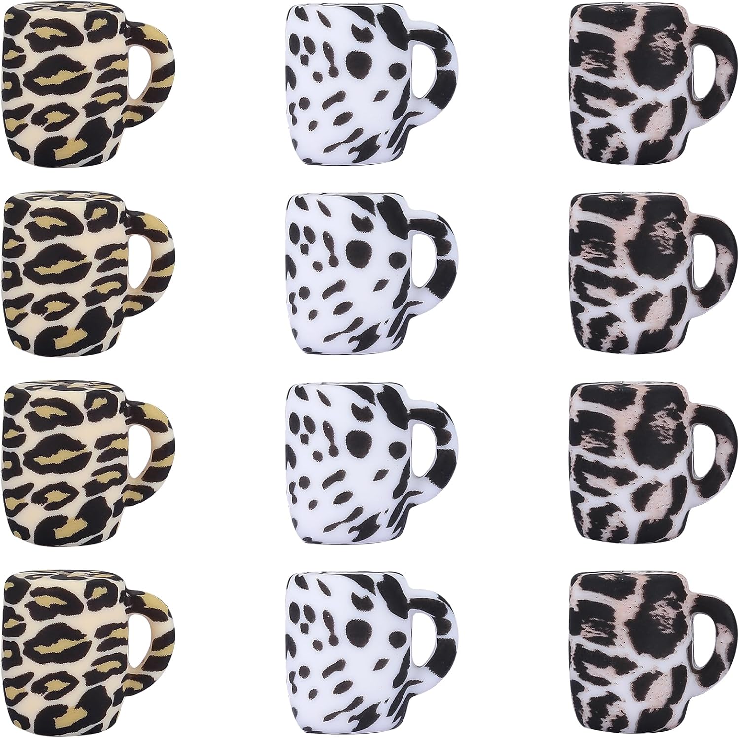 Amazon.com: WEWAYSMILE 12 Pcs Silicone Focal Beads - Cow Leopard Print ...