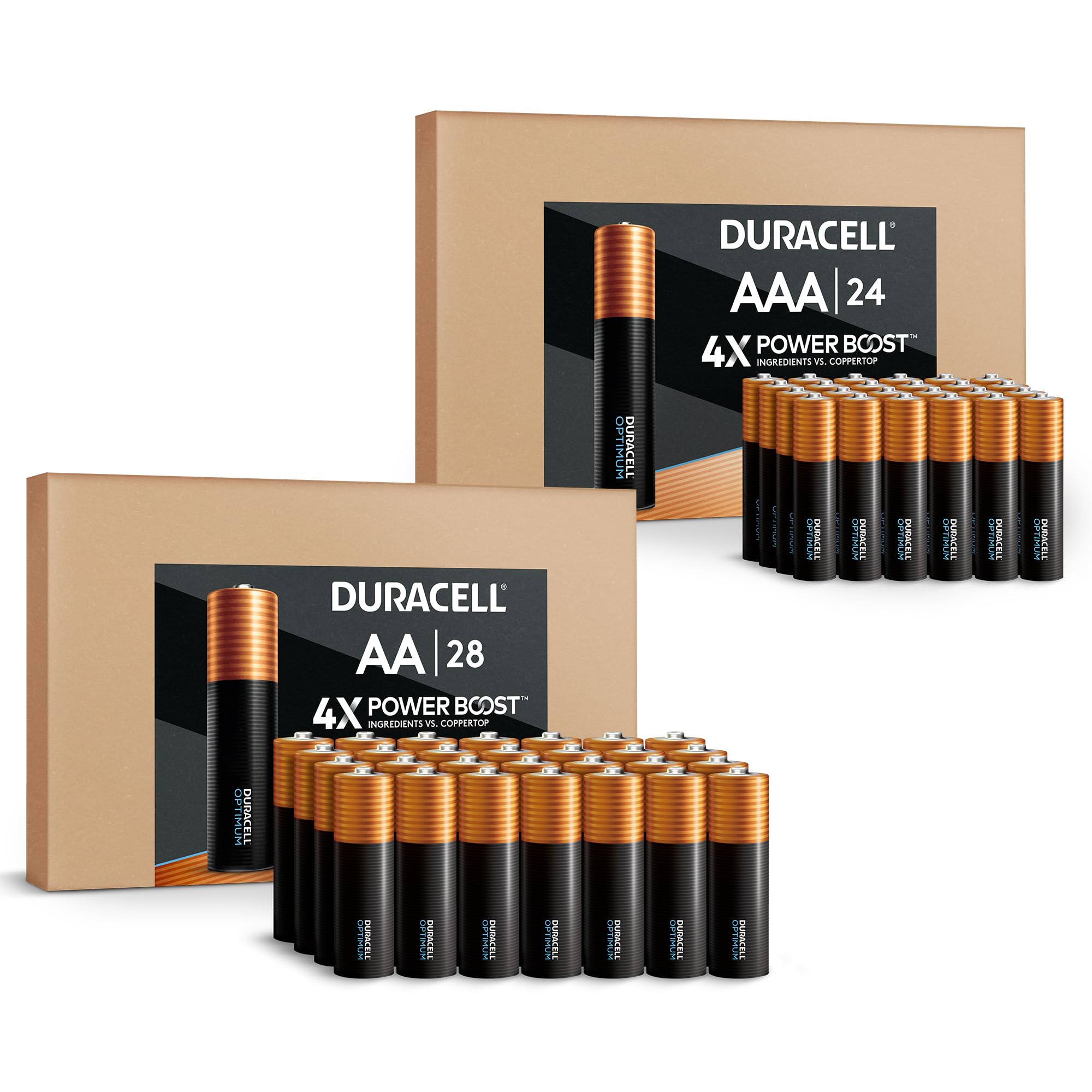 Amazon.com: Duracell Optimum AA + AAA Batteries Combo Pack, 28 Count ...