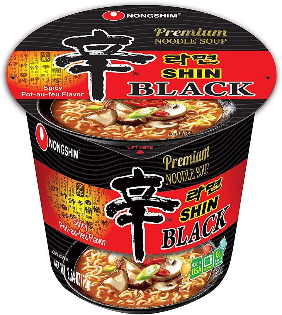 Amazon.com : Nongshim Premium Shin Black Instant Ramen Noodle Cup, 6 ...