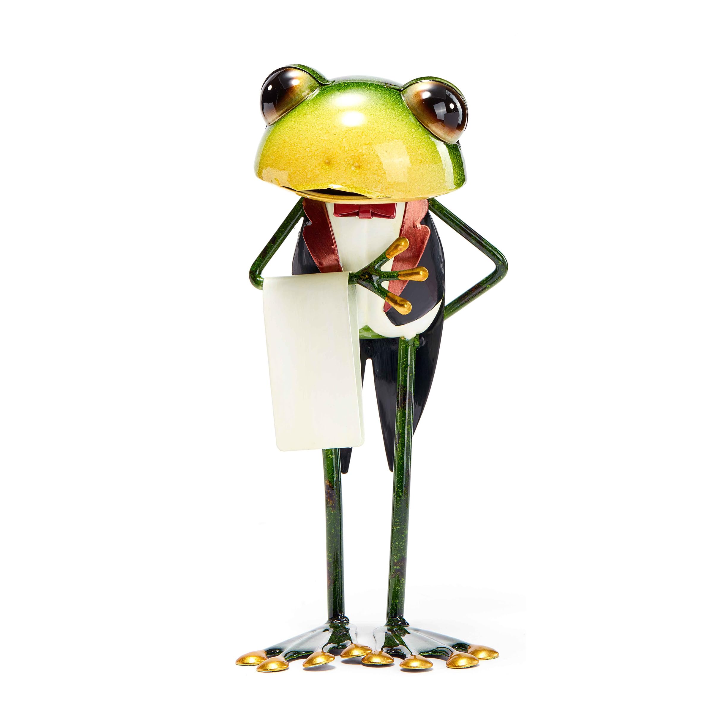 Tuxedo Frog Waiter Funny Frog Statue Serving in Living Room Kitchen ...