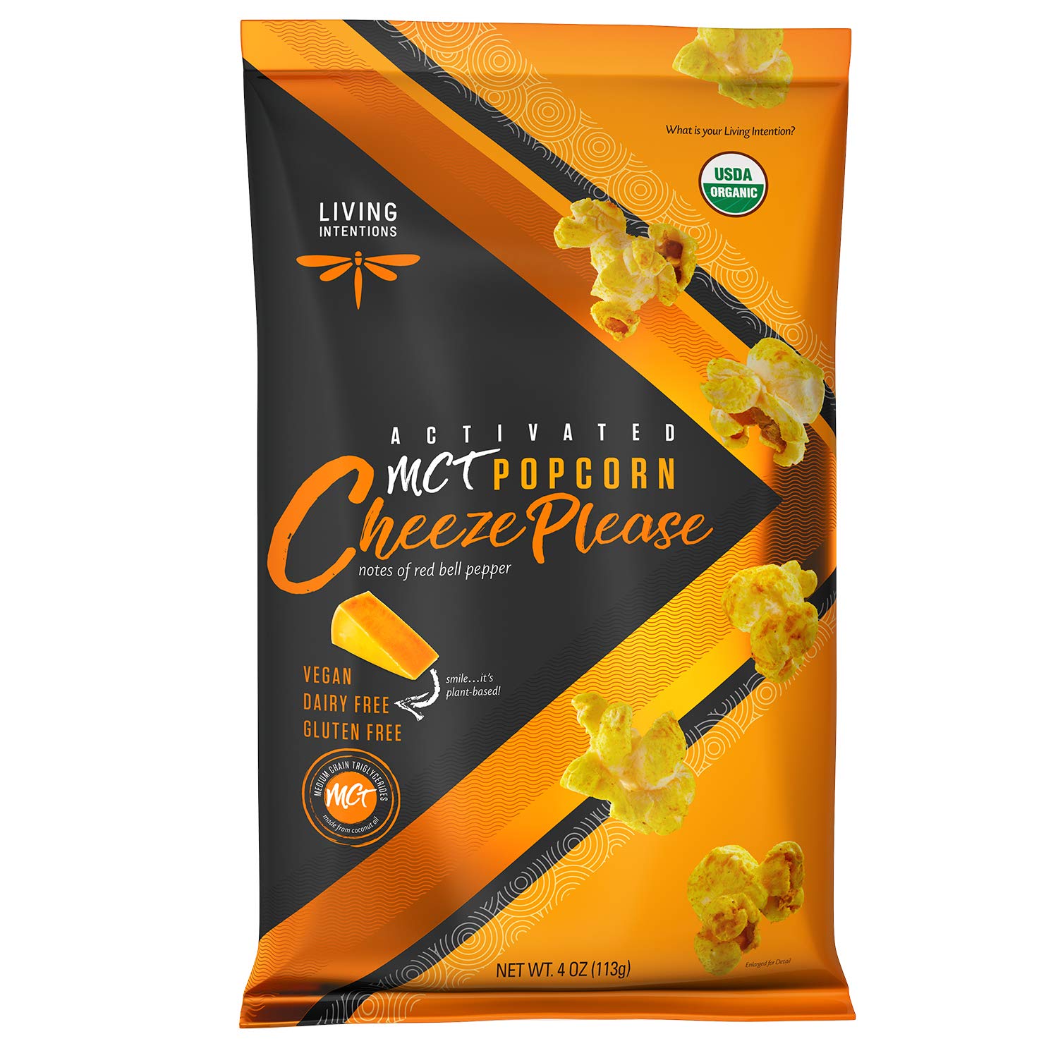 Amazon.com: Living Intentions MCT Superfood Popcorn - Cheeze Please - 4 oz