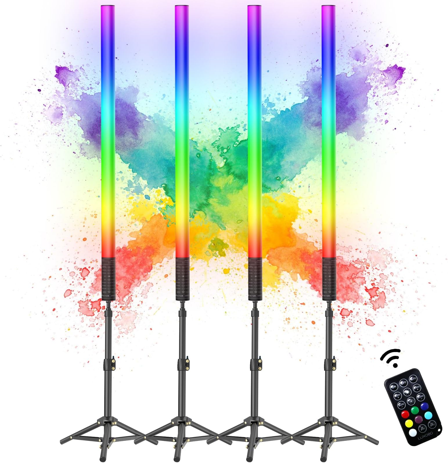 Amazon.com: ZDMDRGB 4Pack 4800mAh Battery Powered 4ft RGB led Tube dj ...
