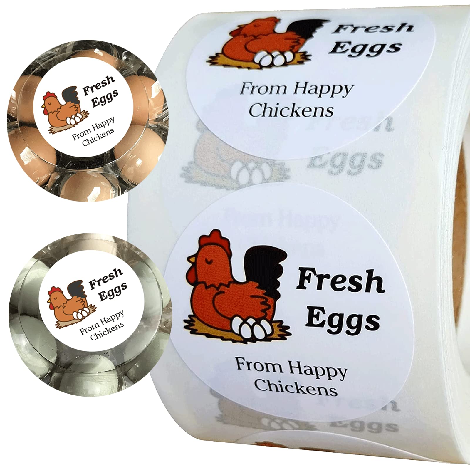 Buy Farm Fresh Eggs Stickers 1.5 Inch Fresh Eggs from Happy Chickens ...