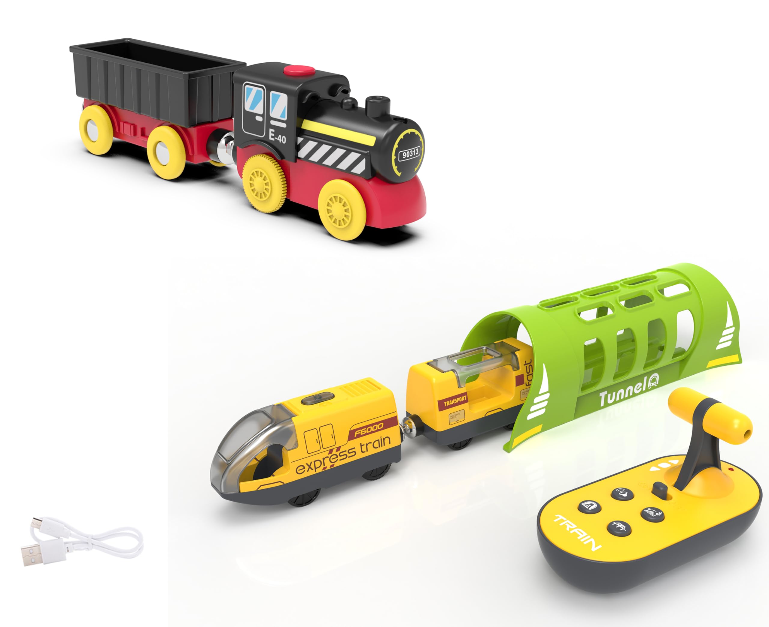 Amazon.com: Motorized Train Toy for Wooden Tracks, Battery Operated ...