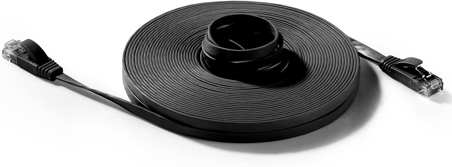 Amazon.com: Hexagon Network - Ethernet Cable Cat6 Flat 50ft Black ...