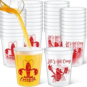 Amazon.com: Funnymoom 24 Pcs Plastic Crawfish Cups 16 oz Reusable Thick ...