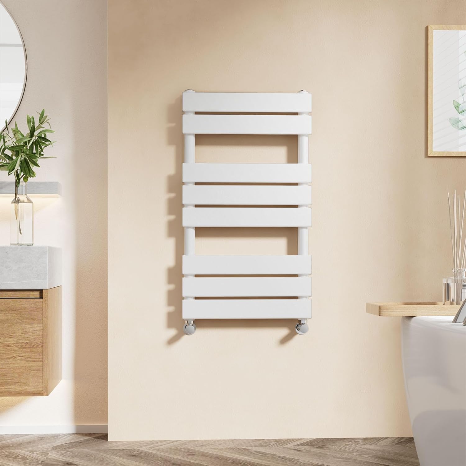 EMKE Towel Radiator Bathroom Heated Towel Rail 800 x 450 mm, Flat Panel ...