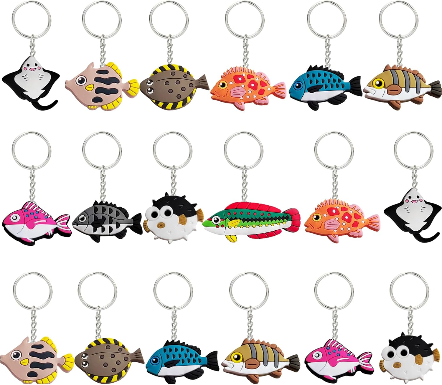 Amazon.com: 18 Pcs Fishing Party Keychains Fishermen Themed Party ...