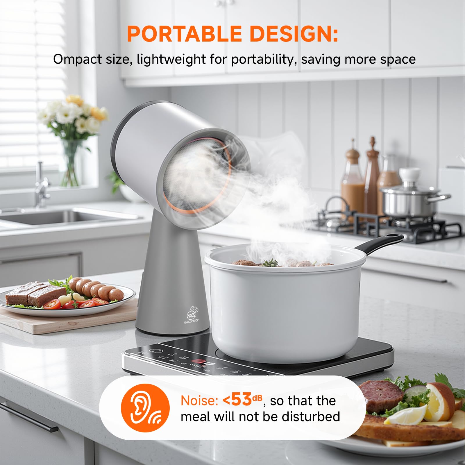 Portable Kitchen Exhaust Fan CIARRA Portable Range Hood, Desktop Range ...
