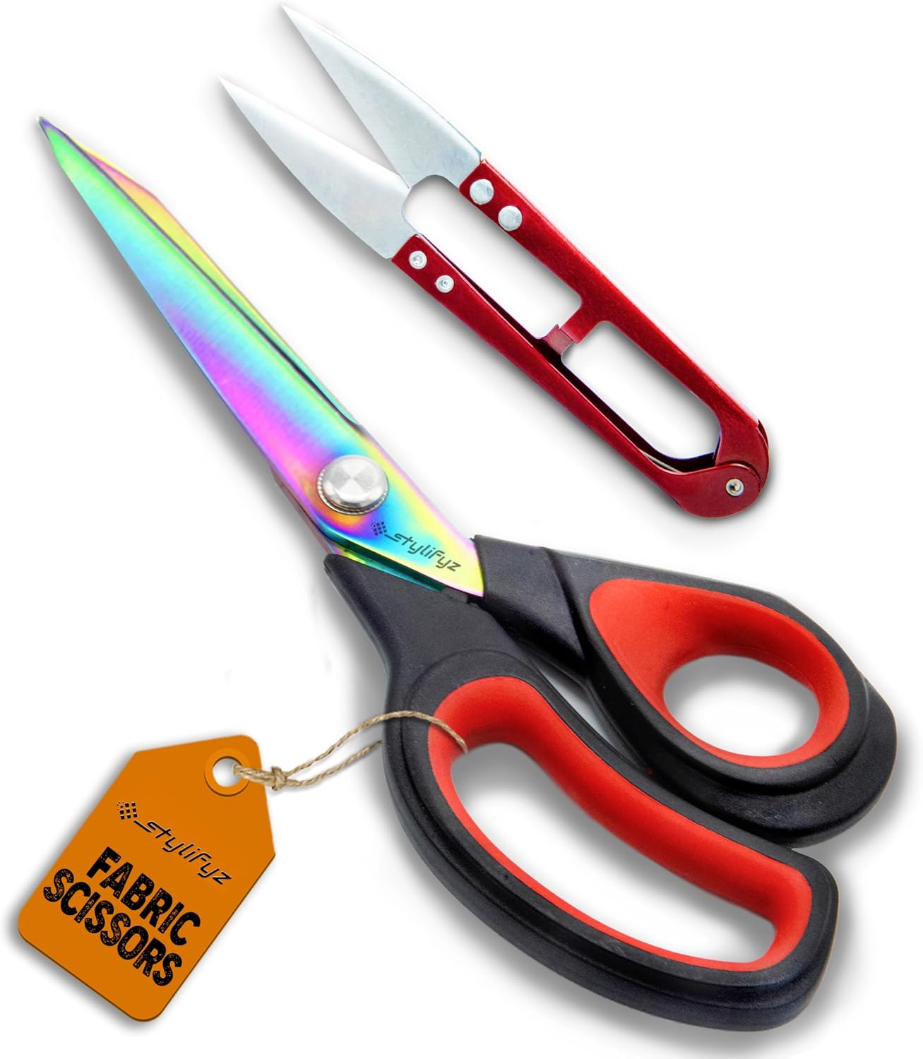 STYLIFYZ Fabric Scissors, 9.5 Inch Heavy Duty Titanium Coated Stainless ...