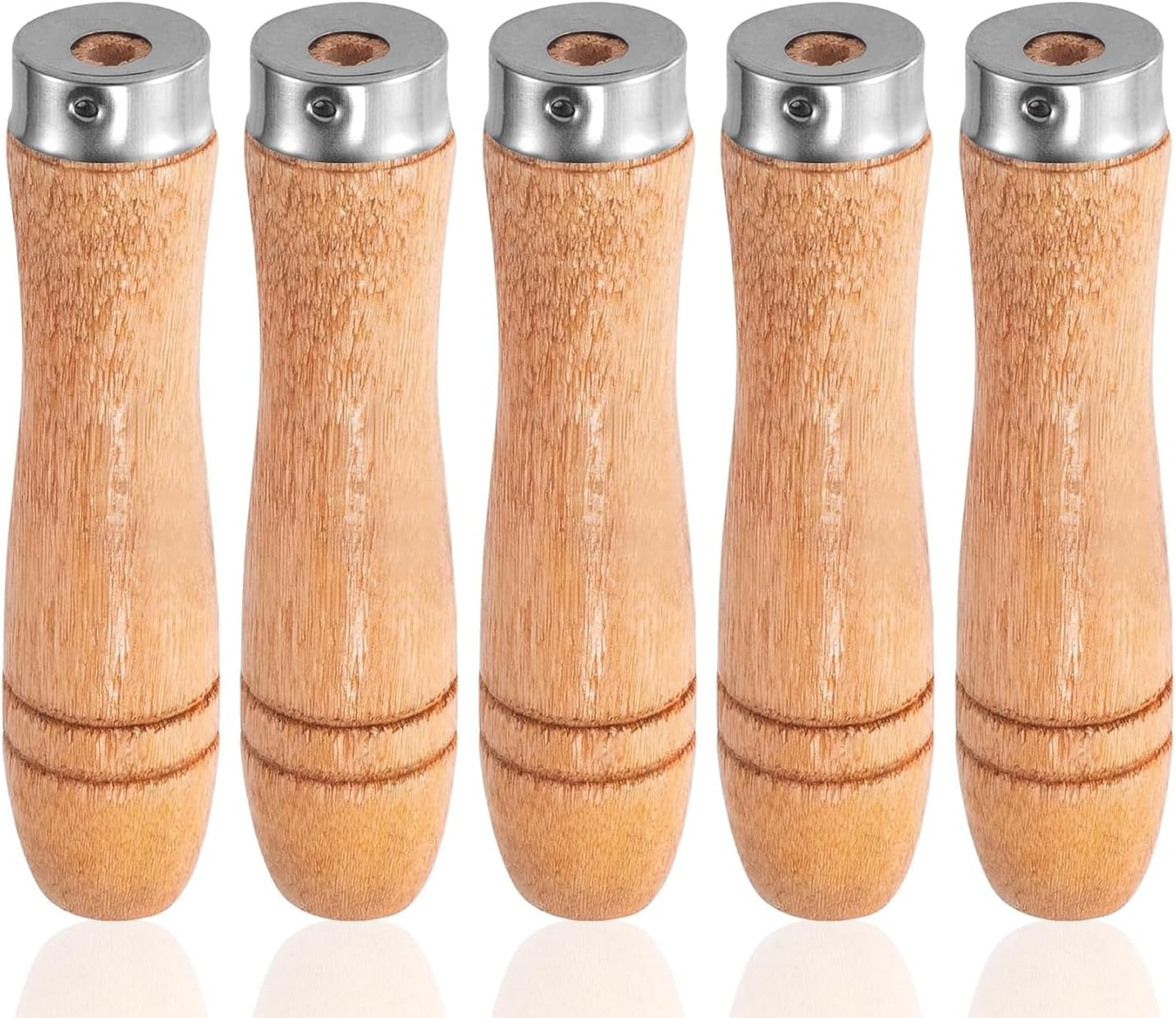 SmallCat 10 pcs Wooden File Handle with Strong Metal Collars, 5PCS ...