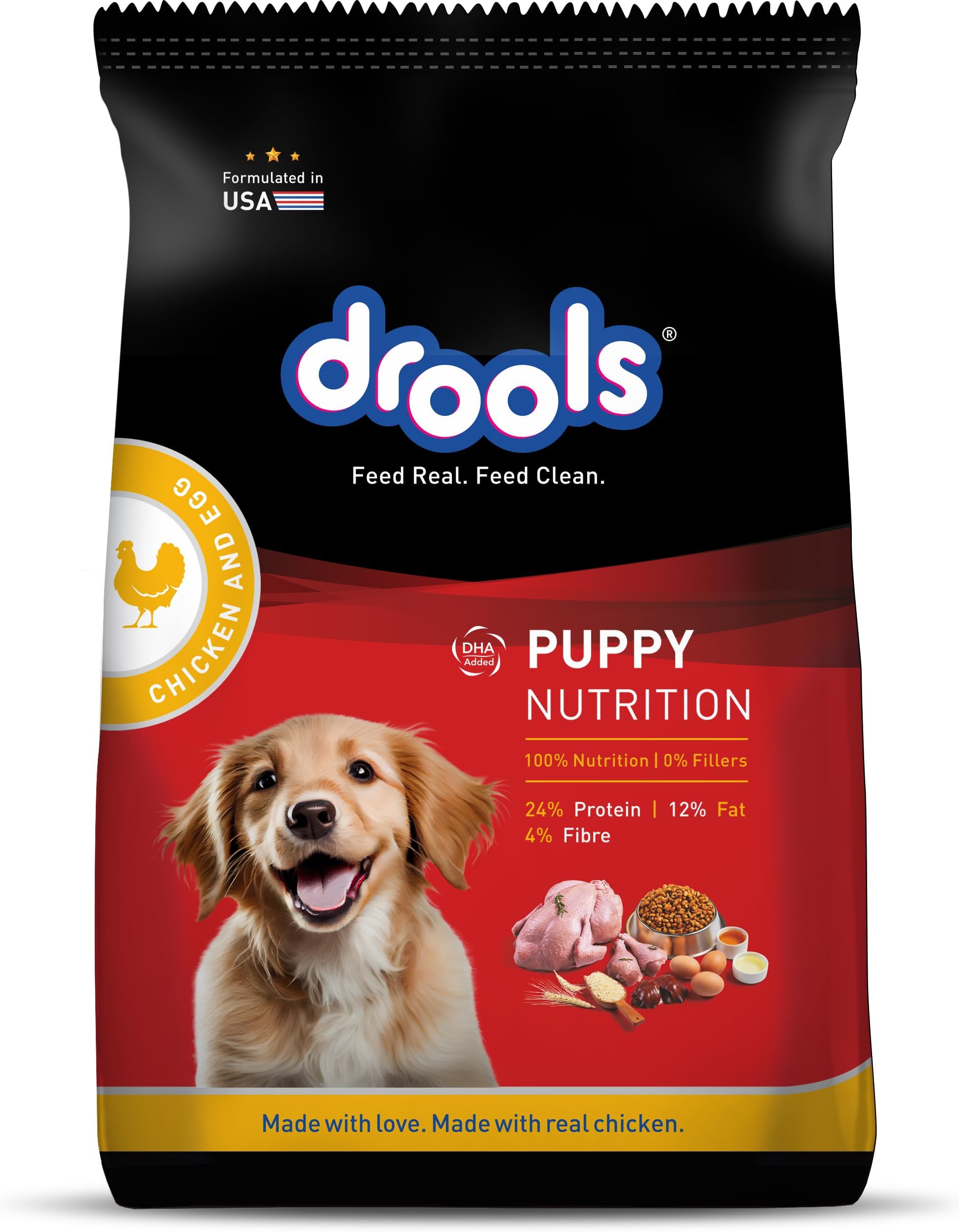 Drools Focus Puppy Dry Dog Food ,Chicken Flavour 12 kg +1kg,Total 13kg ...