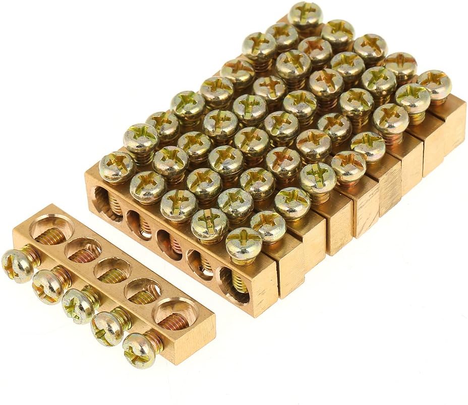 Terminal Ground Bar, 10pcs 5-Hole Electrical Grounding Bars ...