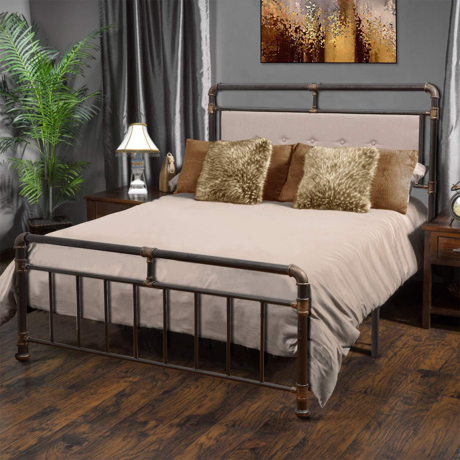 Amazon.com: WAYTRIM Metal Bed Frame Size, Metal Platform Bed Frame with ...