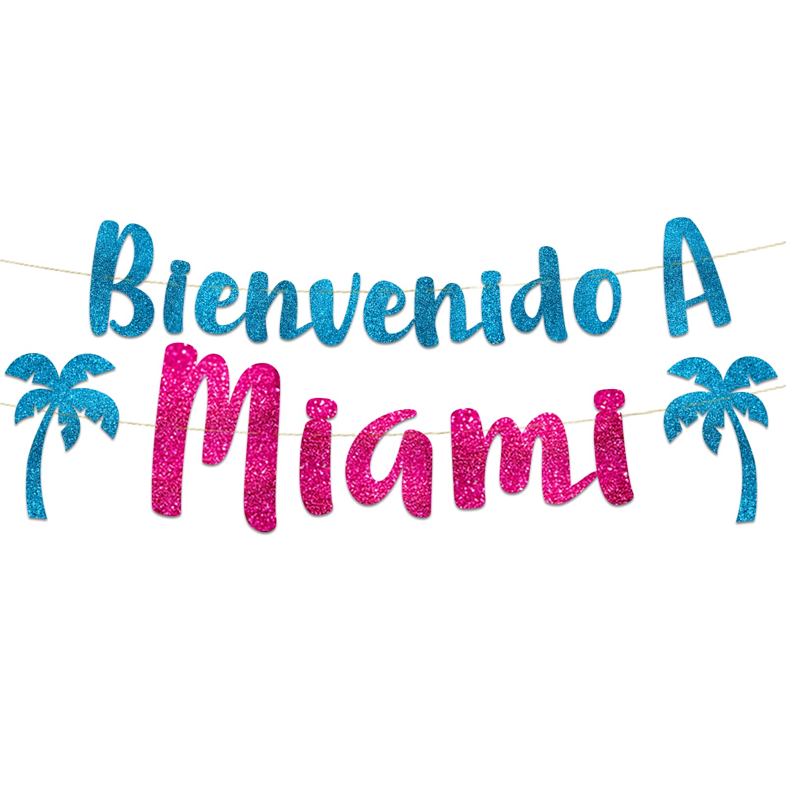 Amazon.com: Miami Bachelorette Party Glitter Banner – Miami Birthday ...