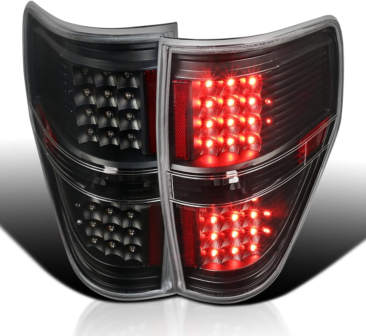 Amazon.com: Spec-D Tuning LED Brake Lamps Rear Black Tail Lights ...