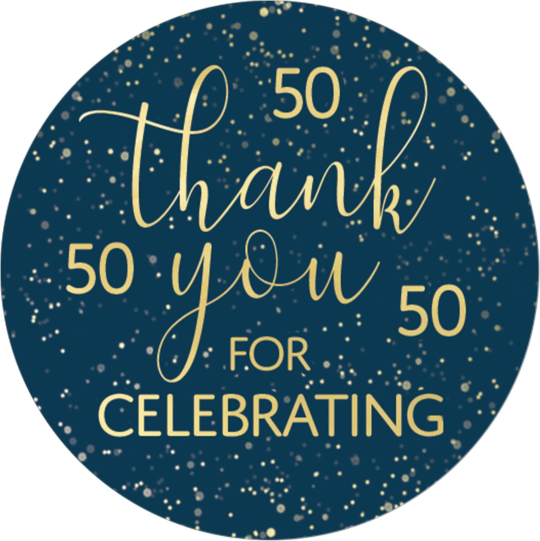 Amazon.com: Navy Blue and Gold Foil 50th Birthday Favor Stickers – 40 ...