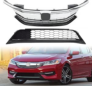 Amazon.com: Bewild Front Bumper Upper & Lower Grille Grill Kit Fit For ...