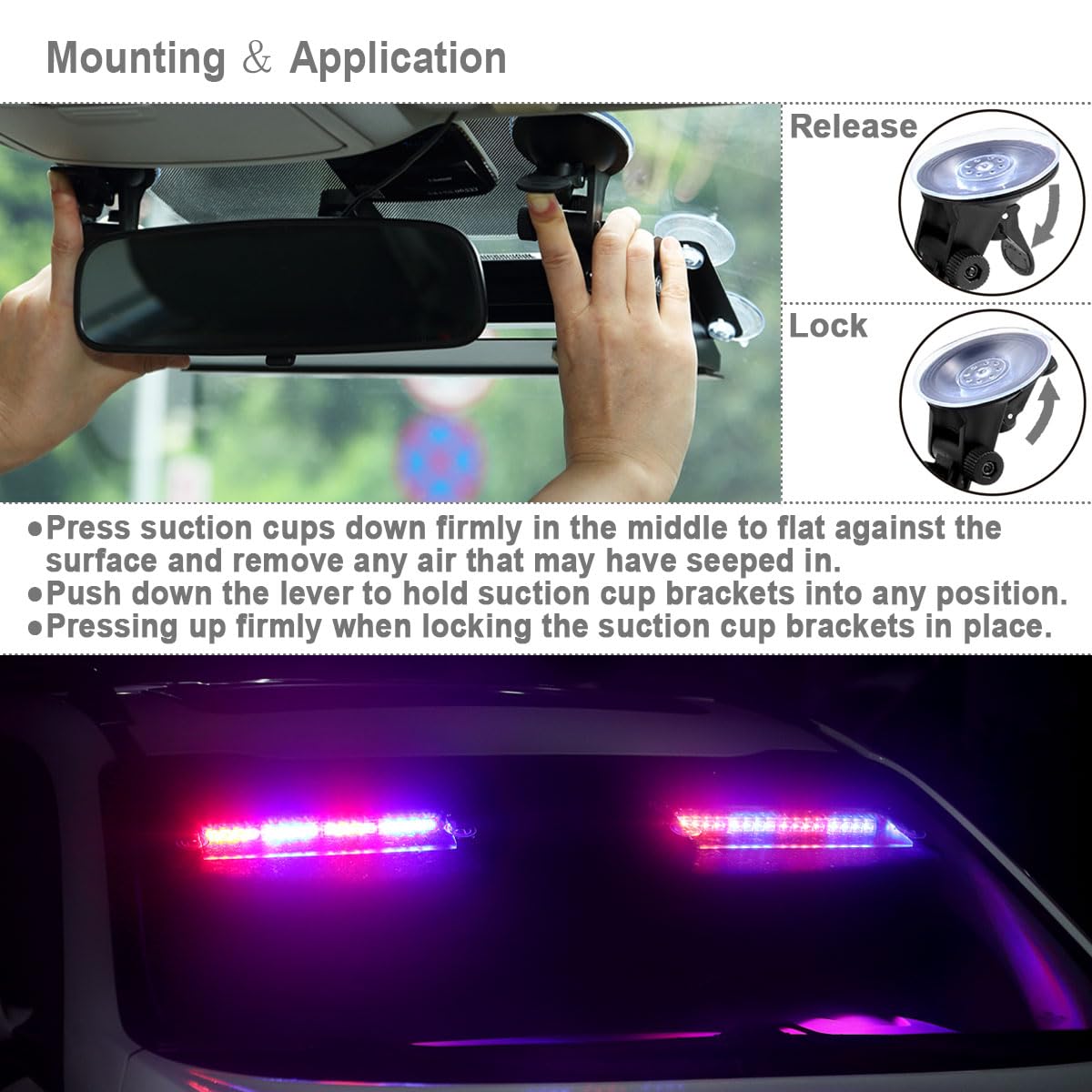 Snapklik.com : WOWTOU 2 In 1 LED Red Blue Emergency Strobe Light Bar ...
