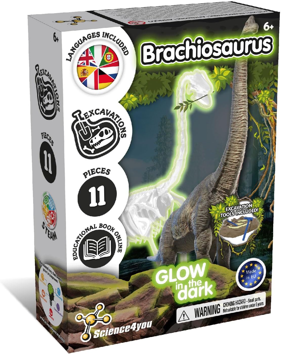 Amazon.com: Science4you Brachiosaurus Fossil Digging Kit for Kids ...