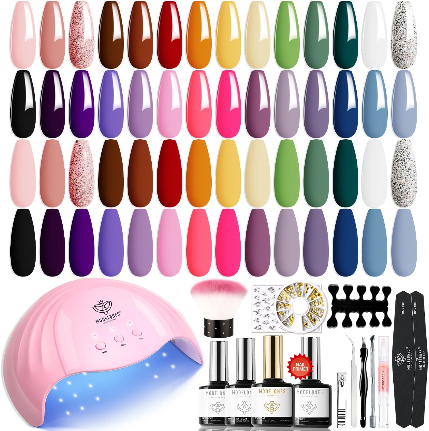 Amazon.com: Gellen Gel Nail Kits with U V Light Starter Kit, 10 Colors ...