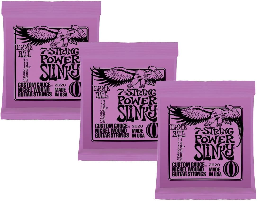 Amazon.com: Ernie Ball 7-string Power Slinky 3-Pack : Musical Instruments