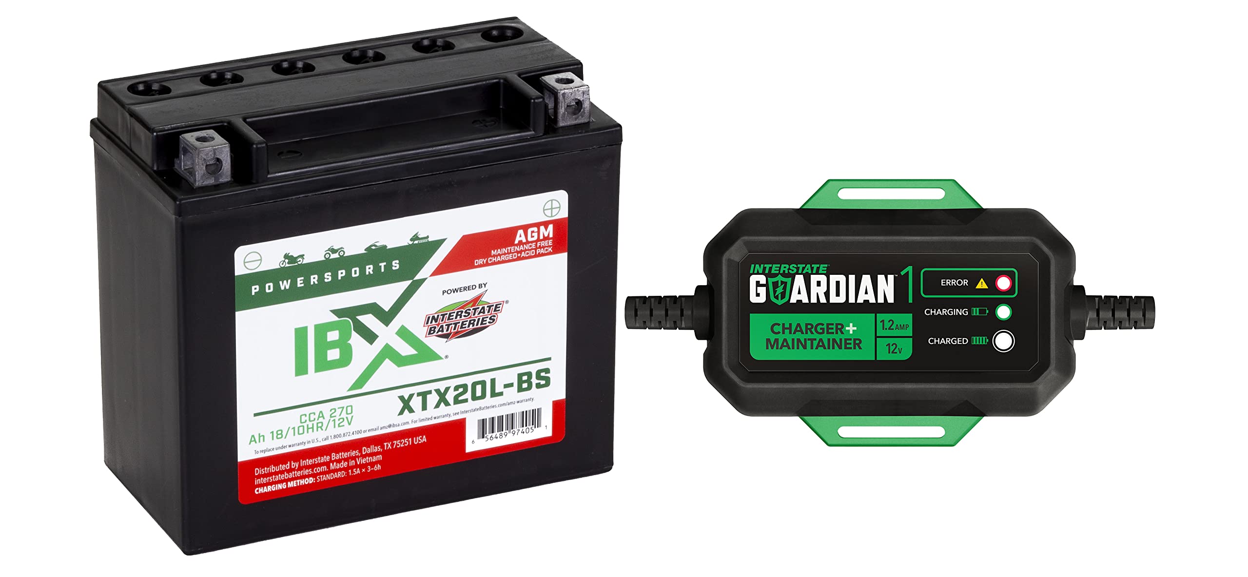 Amazon.com: Interstate Batteries YTX20L-BS Powersports Battery and ...