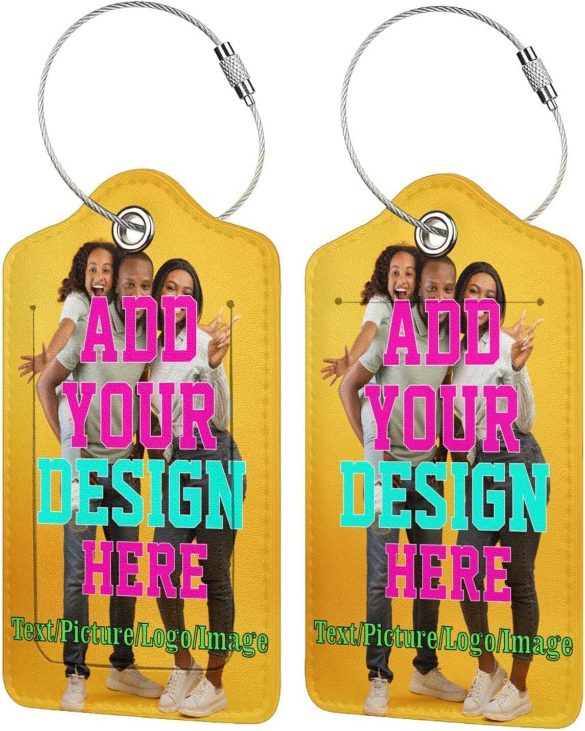 Amazon.com: Custom 2PCS Luggage Tag for Suitcases Personalized Your Own ...