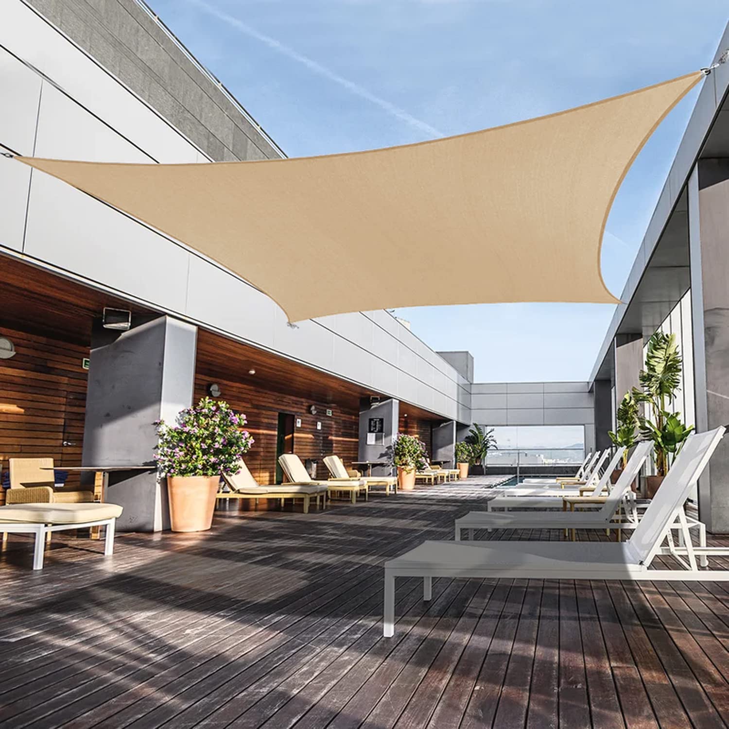 Amazon.com : AwnPro Rectangle Shade Sail 10' x 12' Canopy to Block ...