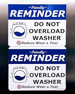 Amazon.com : Washing Machine Magnet - Do Not Overload Washer Friendly ...