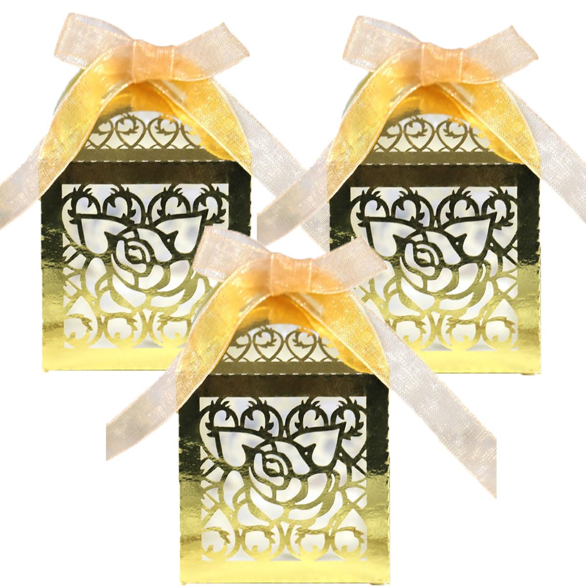 Amazon.com: Morbanner Laser Cut Wedding Favor boxes Party Lace Candy ...