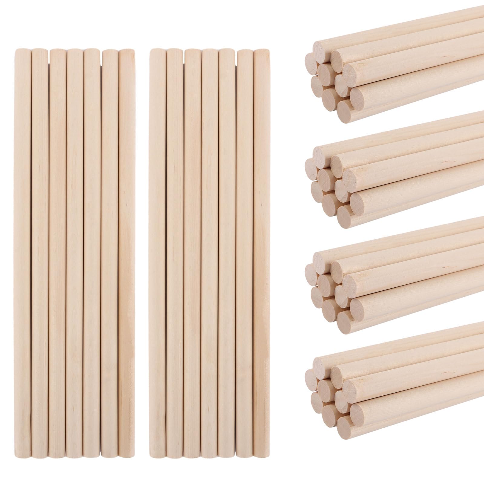 Amazon.com: FVIEXE 50PCS Wooden Dowel Rods, 1/2 Inch x 12 Inch ...
