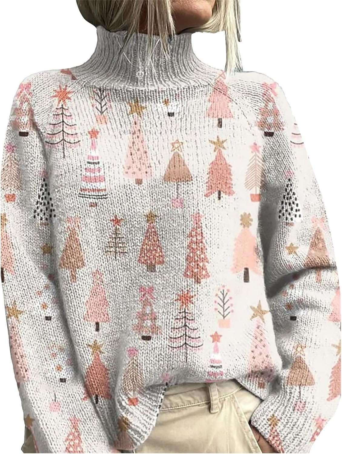 Sweater for Women Long Sleeve Christmas Sweater Pullover Sweater Casual ...