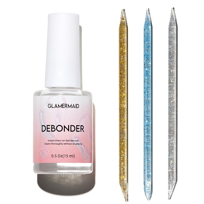 Amazon.com: GLAMERMAID Nail Glue Remover for Press on Nails, 2 Pcs 15ML ...