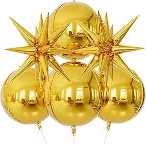 Amazon.com: Large Gold Foil Balloons 22 Inch, Big Gold Mylar Balloons ...
